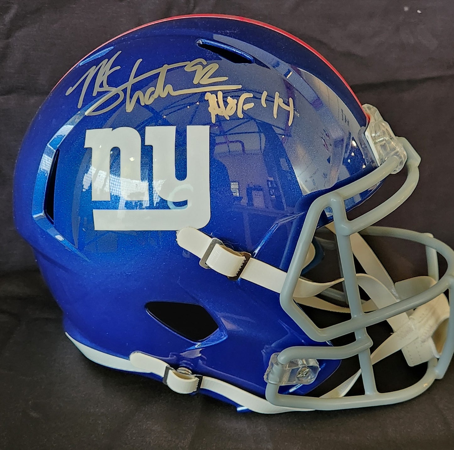 Michael Strahan Autograph New York Giants Full size Helmet – Texas ...